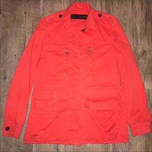 Zara | Jackets & Coats | Zara Utility Jacket Coral | Poshmark